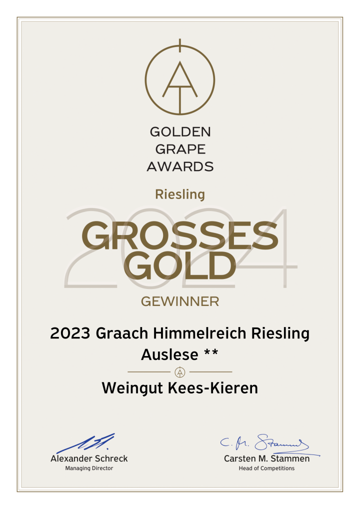 Golden Grape Awards 2024- Großes Gold | Weingut Kees-Kieren